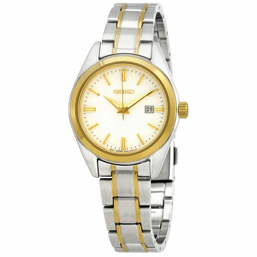 Seiko Quartz White Dial Two-tone Ladies Watch SUR636P1