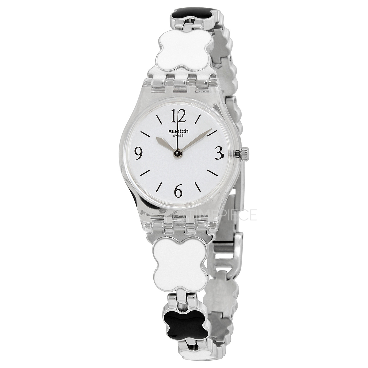 Swatch A Travelers Dream Clovercheck Quartz White Dial Ladies Watch LK367G