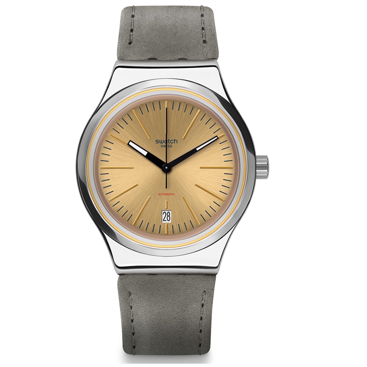 Swatch Sistem Sand Automatic Gold Dial Mens Watch YIS411