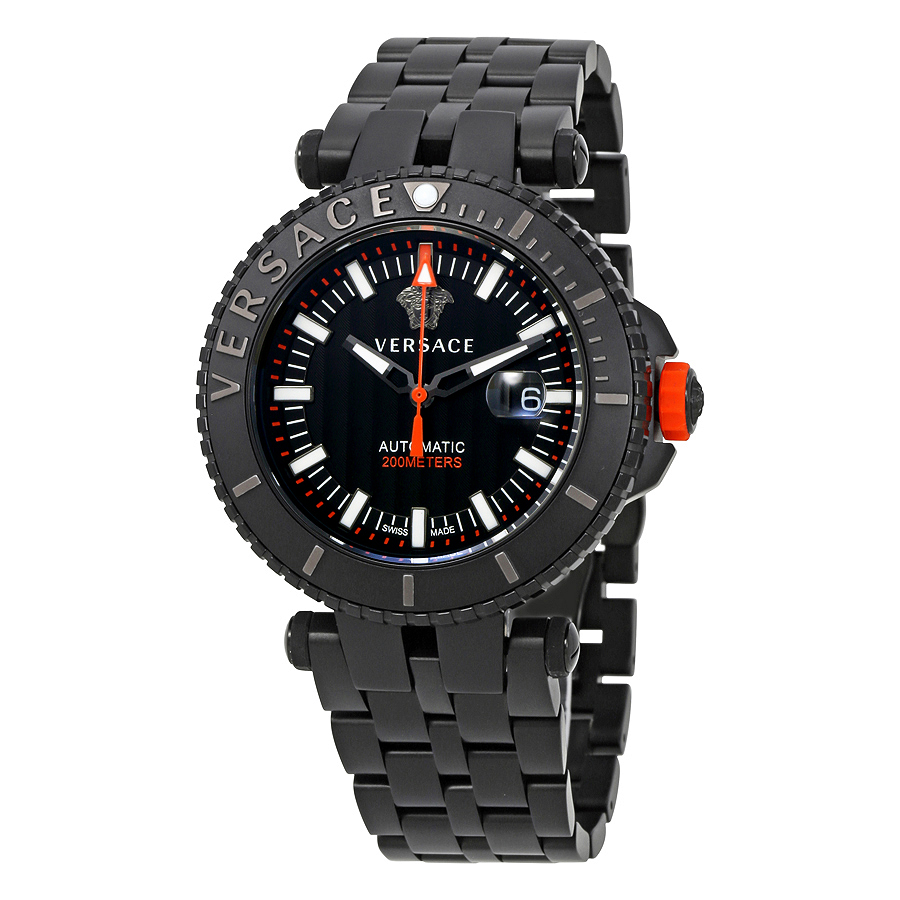 Versace V-Race Diver Automatic Black Dial Mens Watch VAL01 0016