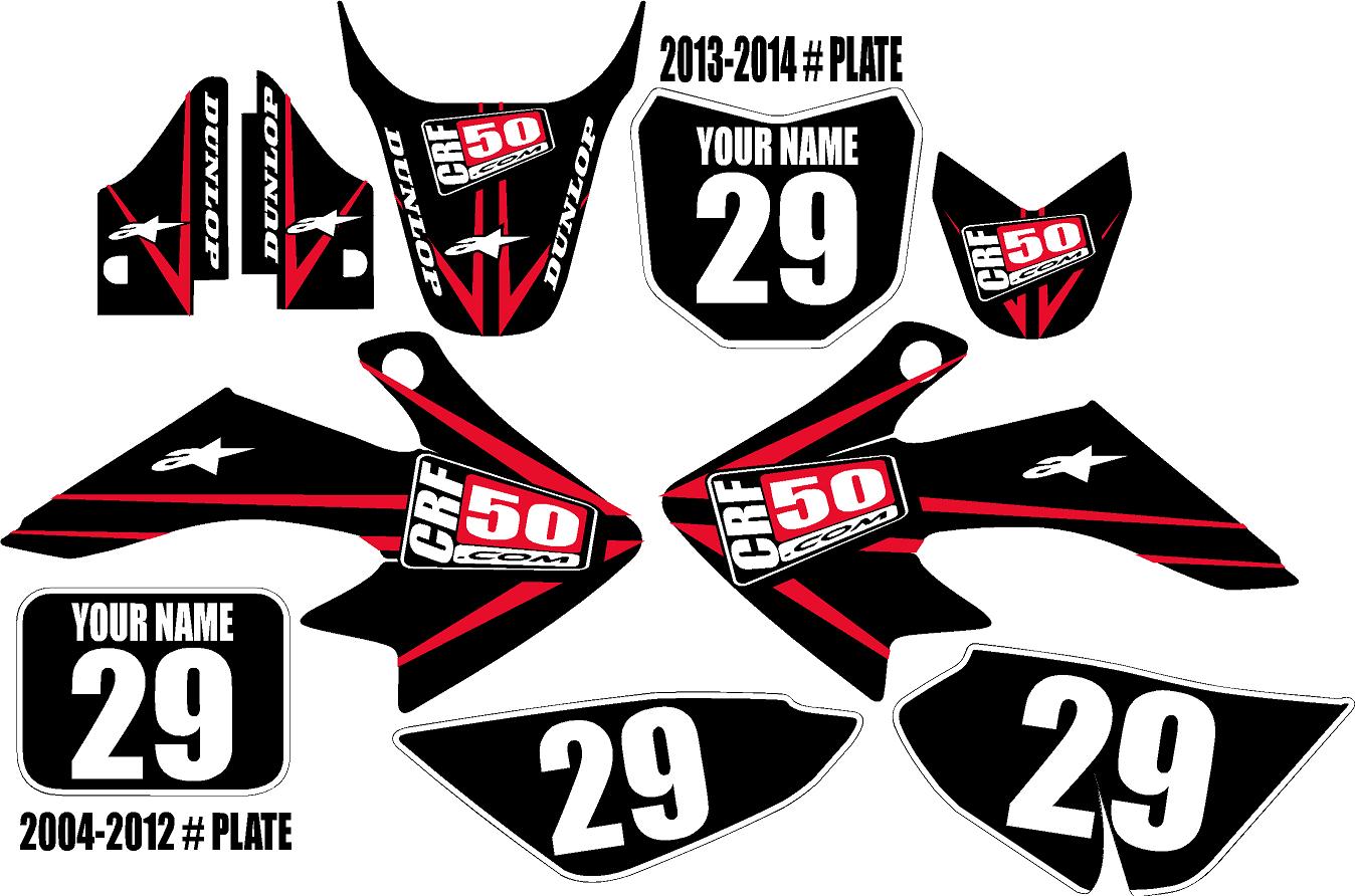 Honda CRF 50 Graphic Kit Black Arrow Series