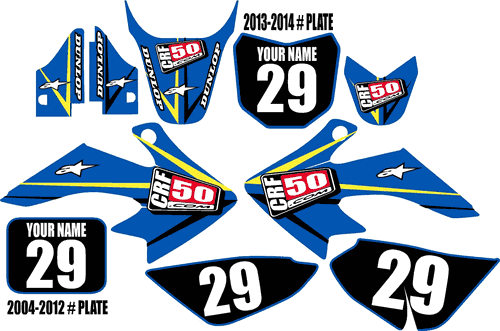 Honda CRF 50 Graphic Kit Blue Arrow Series