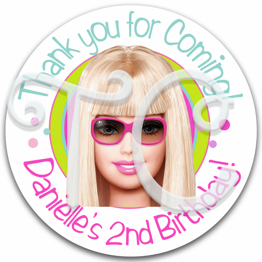 Barbie Birthday stickers