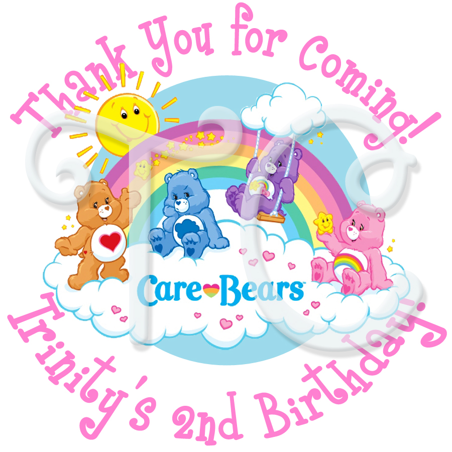Care Bears personalized Birthday stickers