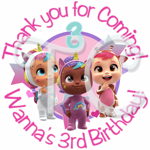 Cry Babies Custom Birthday Stickers
