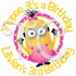 Despicable me Pink Girl Minions personalized Stickers