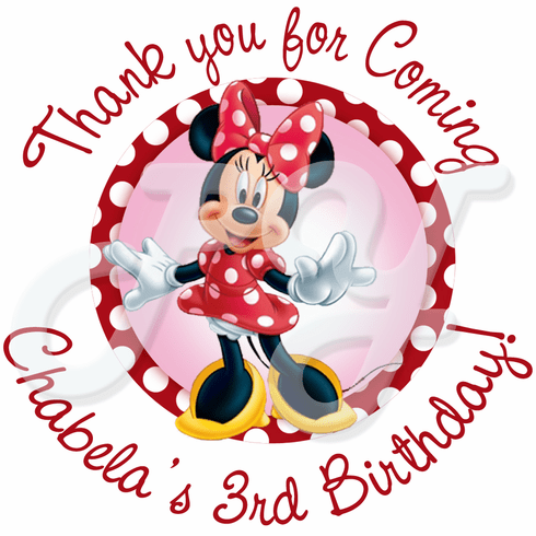 24 Minnie Mouse Personalized Stickers