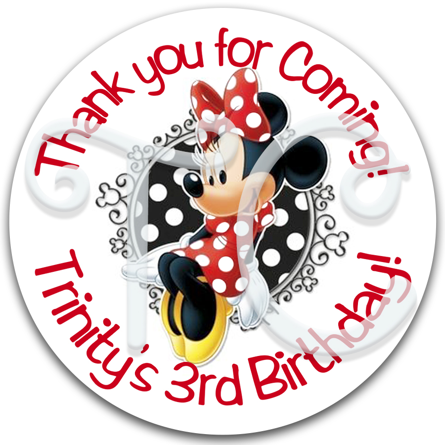 24 Minnie Mouse Personalized Stickers
