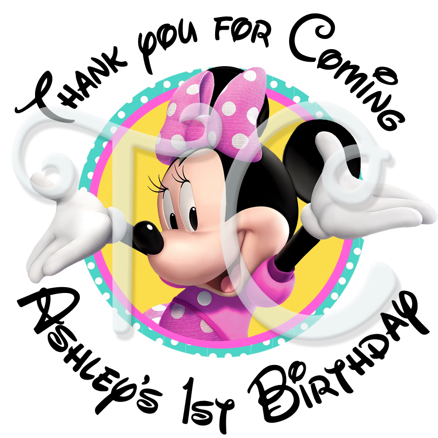 24 Minnie Mouse Personalized Stickers