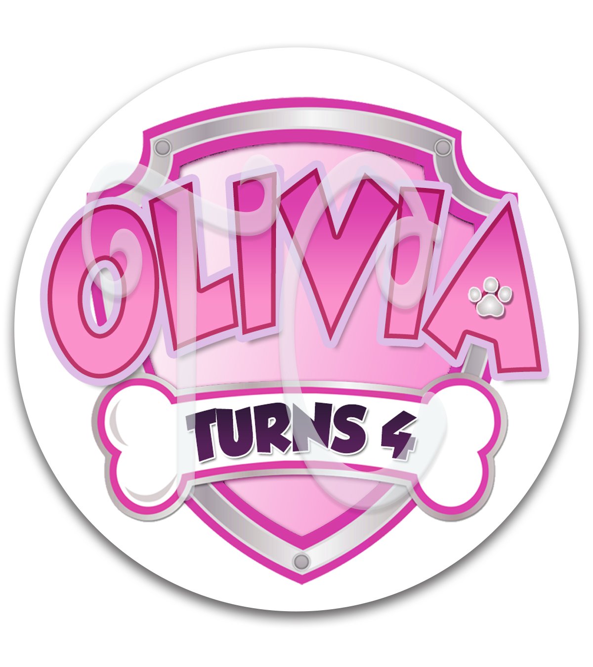 pink paw patrol stickers - skye paw patrol birthday party name stickers