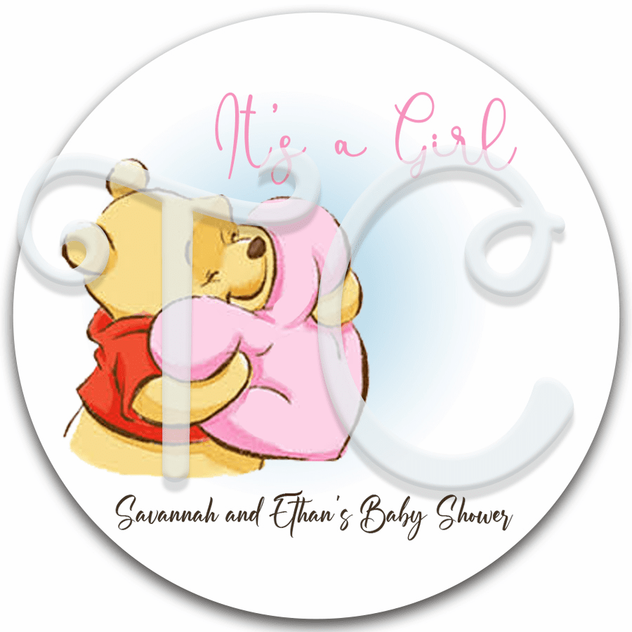 24 Winnie the Pooh Baby Shower Stickers