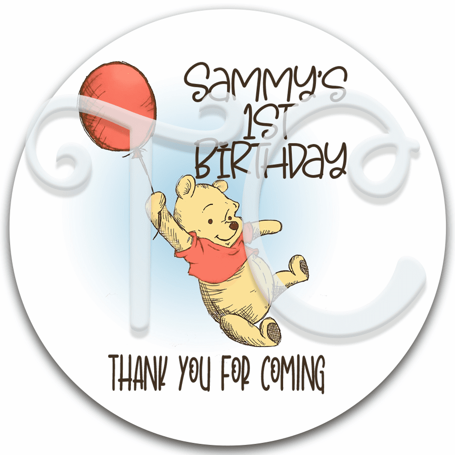 24 Winnie the Pooh Custom Stickers