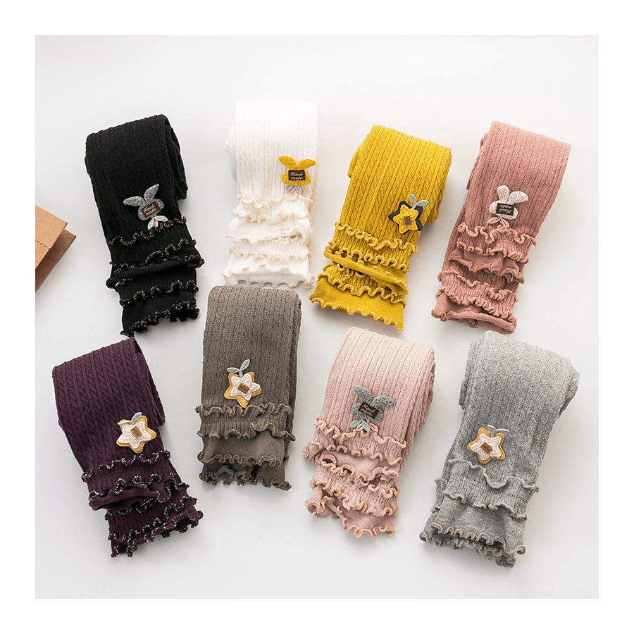 3 Pack Cute Knit Ruffle Leggings