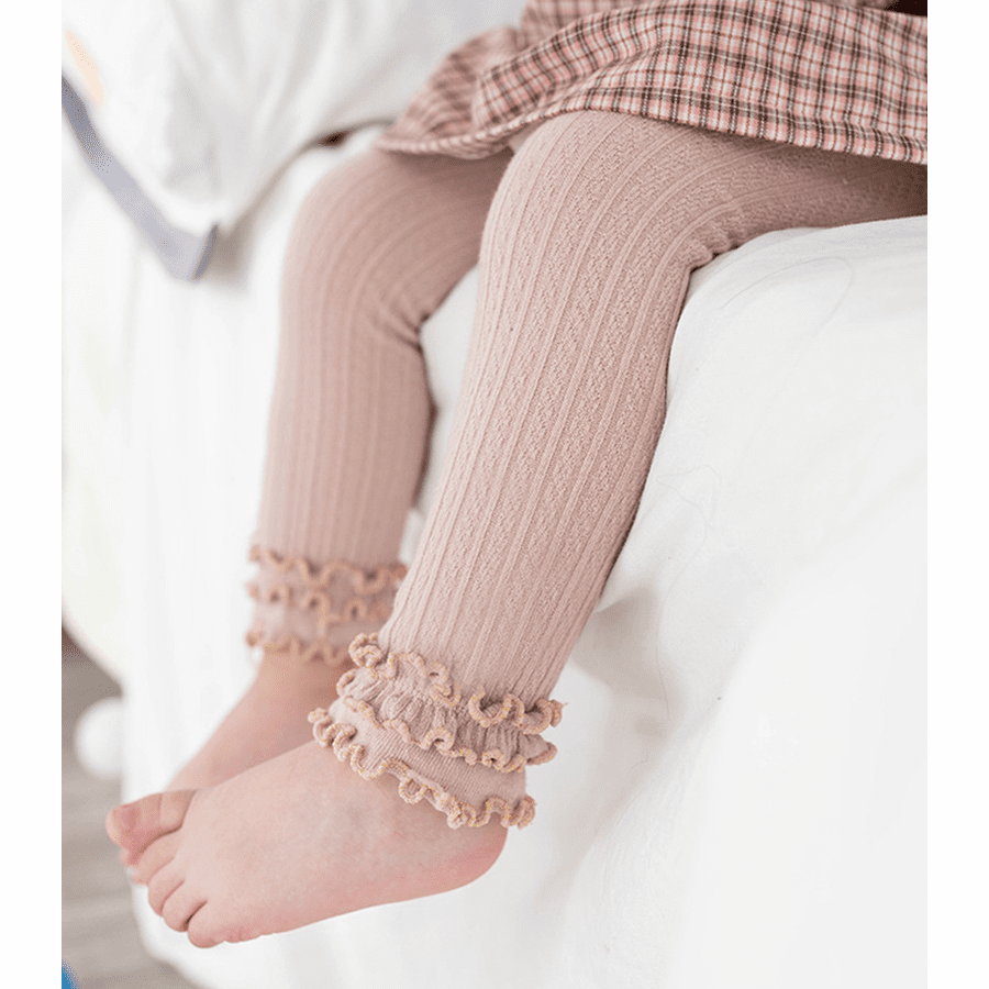 Black and Gold Bow Ruffle Leggings