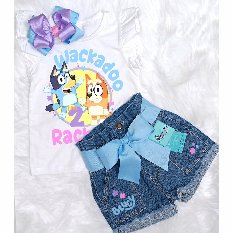 Bluey Pink Girls Custom Birthday T Shirt Apparel Matching Family Mom ...