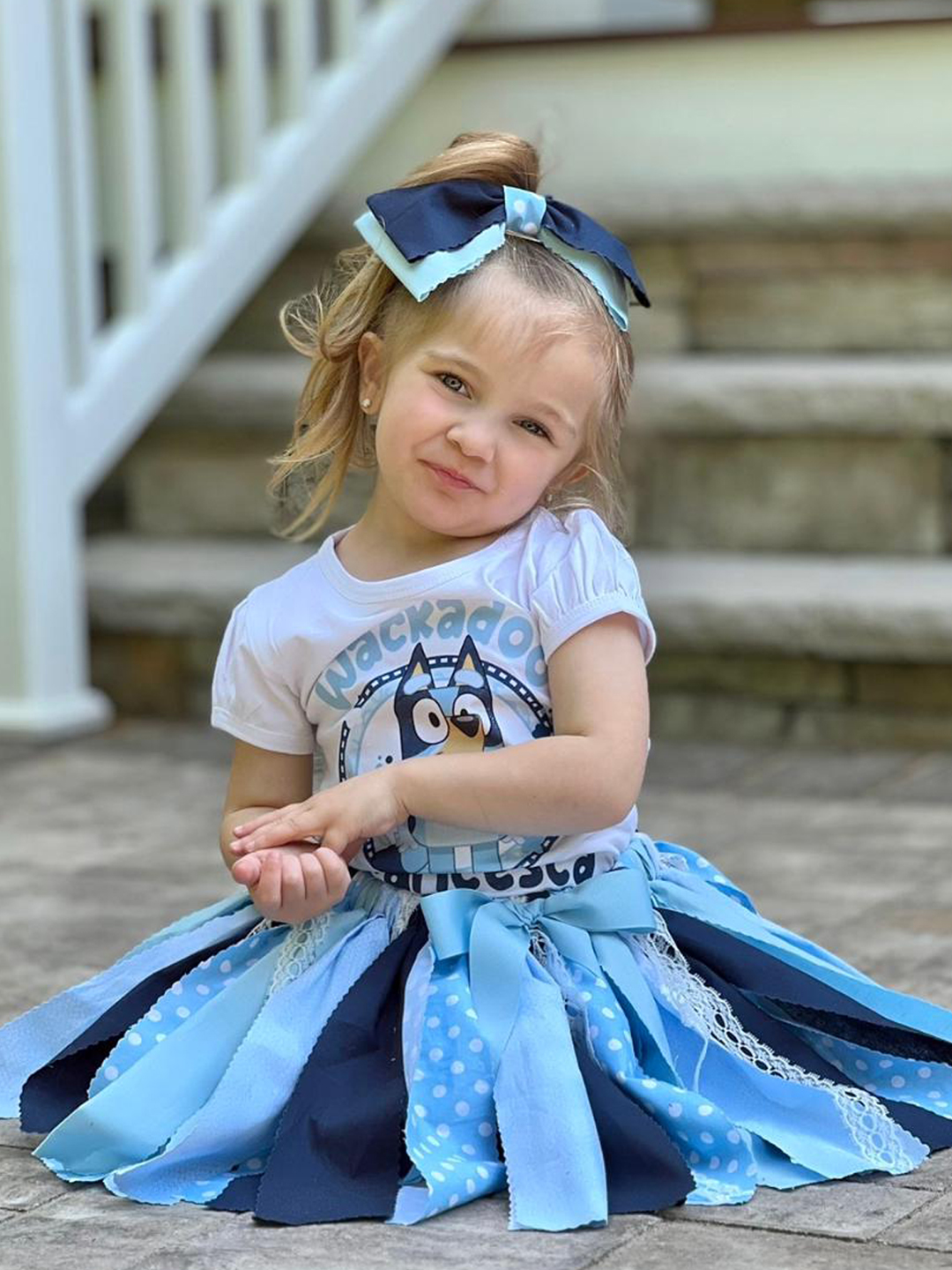 Bluey Custom Birthday Tutu Dress Outfit Set Skirt Shirt Puff Sleeve ...