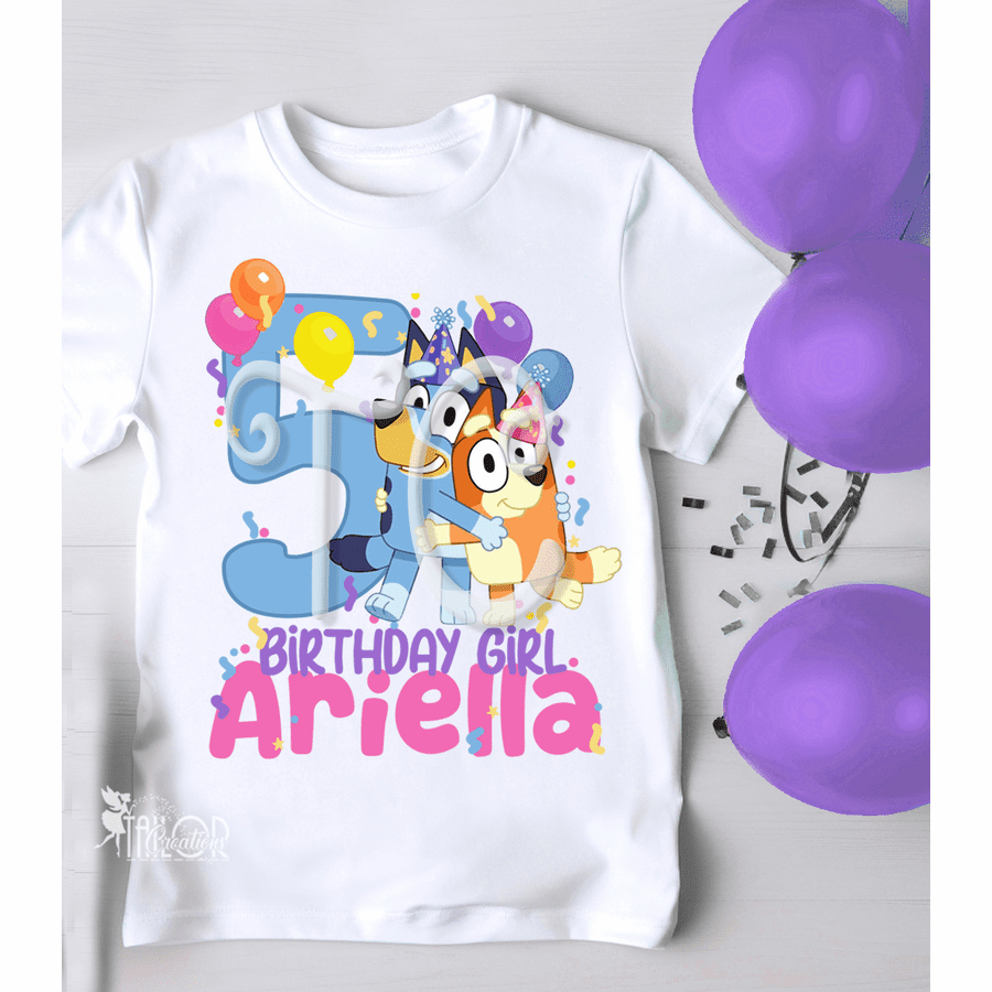 Bluey Custom Birthday Tutu Dress Outfit Set Skirt Shirt Puff Sleeve ...