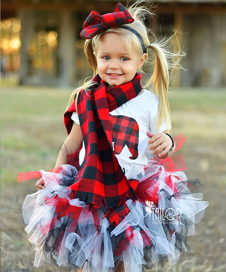 Buffalo Plaid Custom Christmas Tutu Outfit