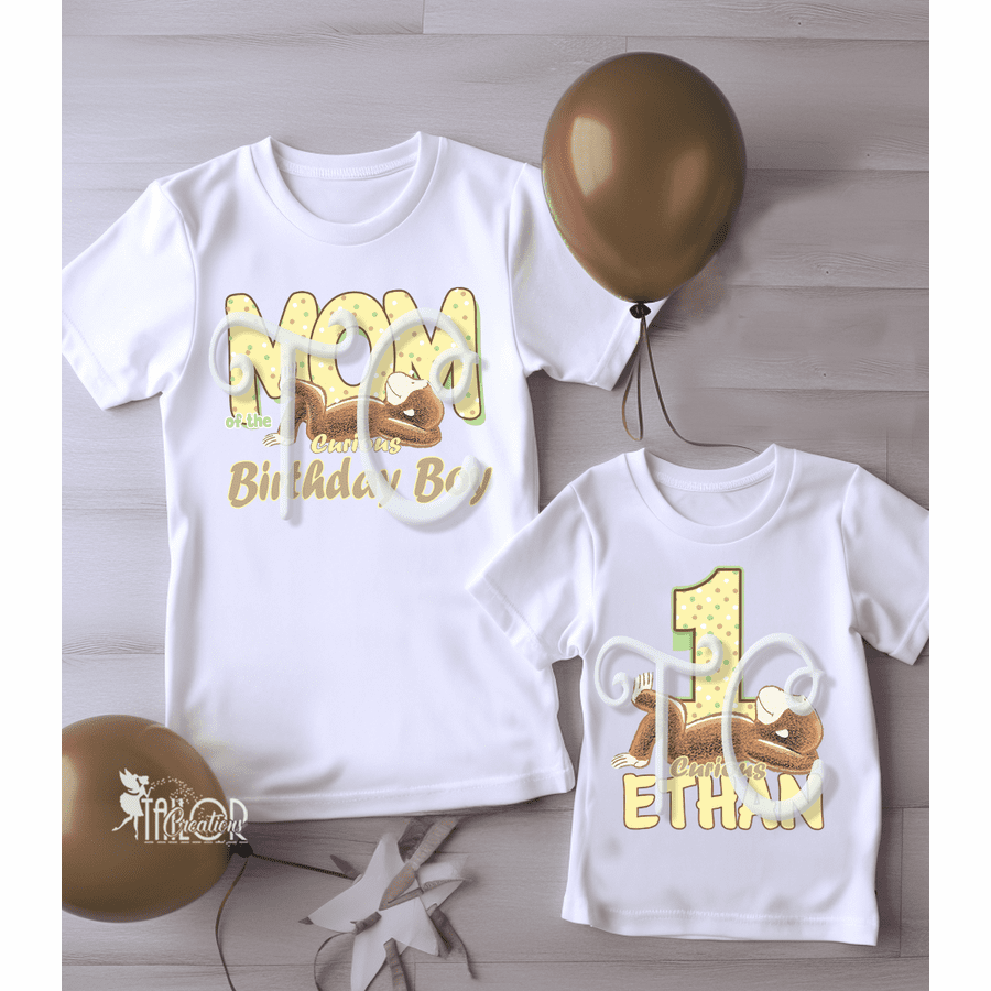 Curious George 1st Birthday personalized t shirt