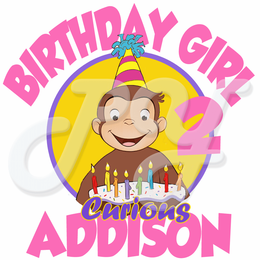 Curious George personalized birthday t shirt