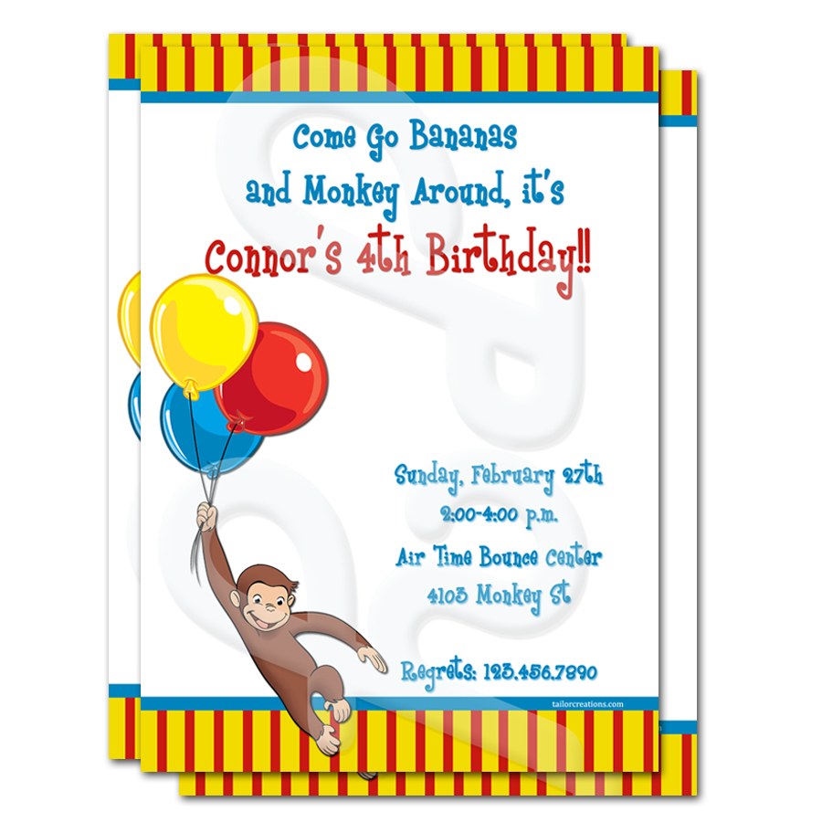 Curious George Invitation