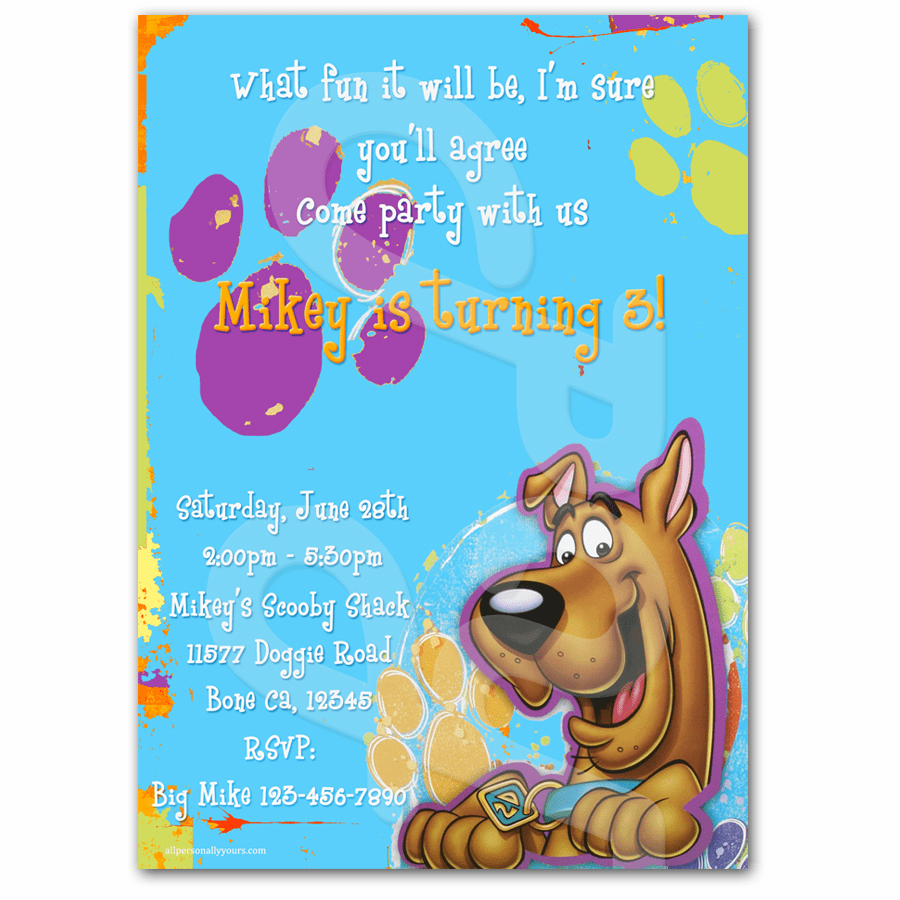 Custom Scooby Doo Invitations