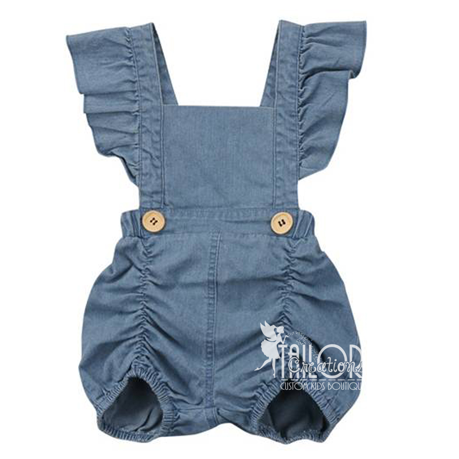 Denim Ruffle Romper