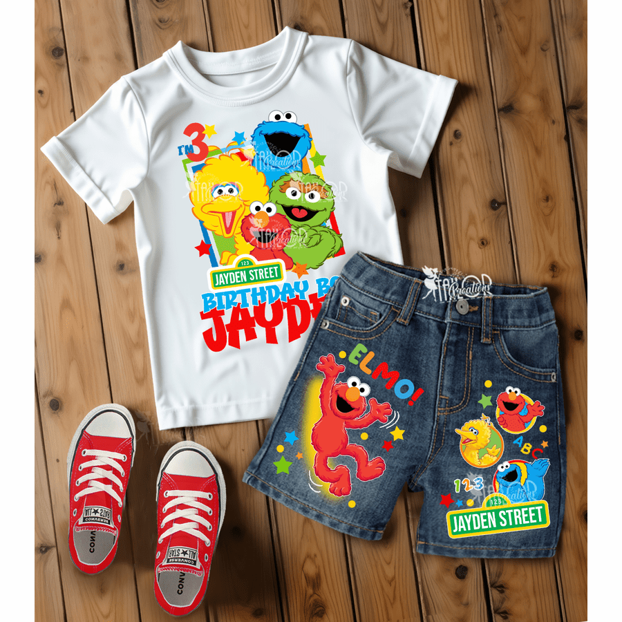 Elmo Sesame St Mom Birthday Shirt, Sesame St Elmo Matching Birthday ...