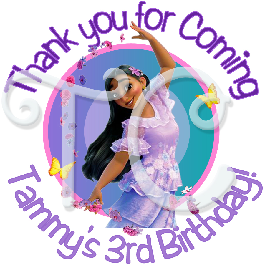 Encanto Isabela Custom Birthday Stickers