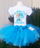 Frozen Elsa Glitter Custom Birthday tutu Set
