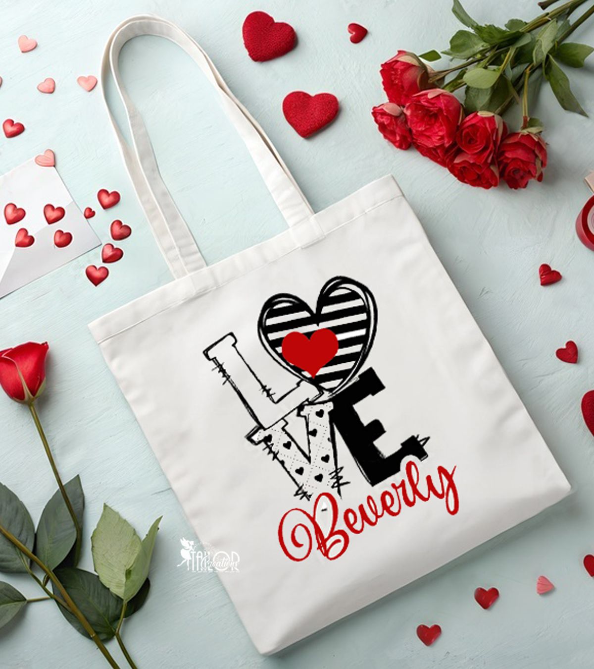 Love Valentines Day Personalized Name Gift Tote Bag Gift, Galentines ...