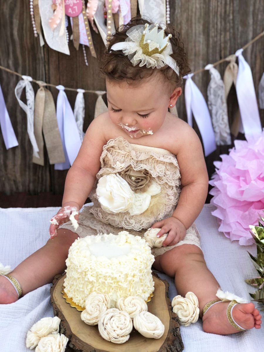 Ivory and Gold Lace Romper Outfit