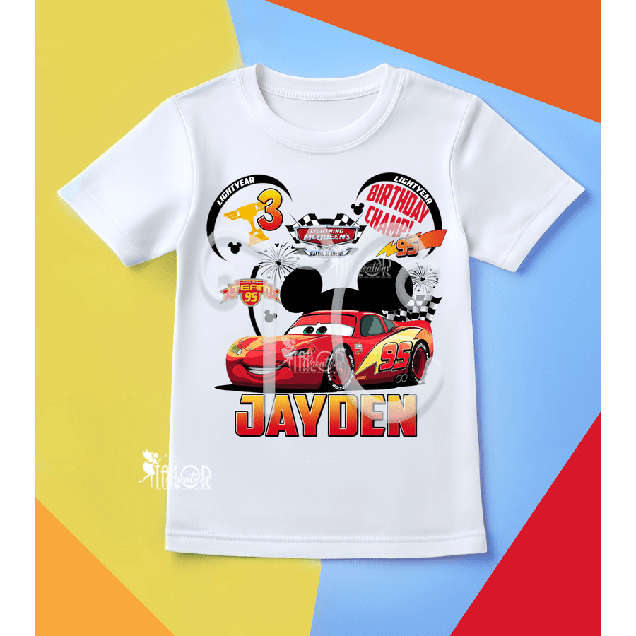Lightning Mcqueen Pit Crew Birthday T Shirt Disneyland Matching Family ...