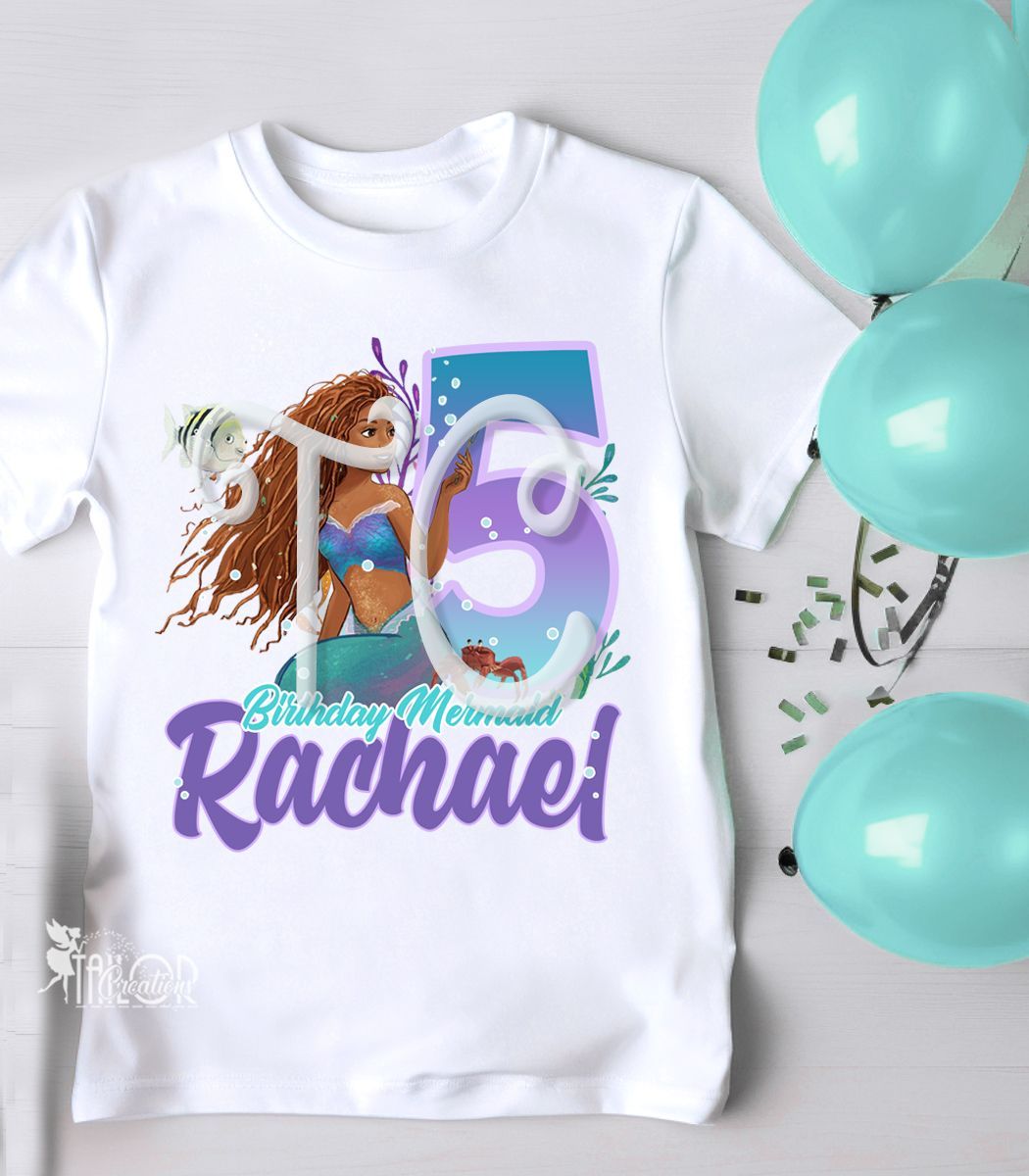 Little Mermaid Ariel Custom Birthday Outfit, Ariel Black Mermaid ...