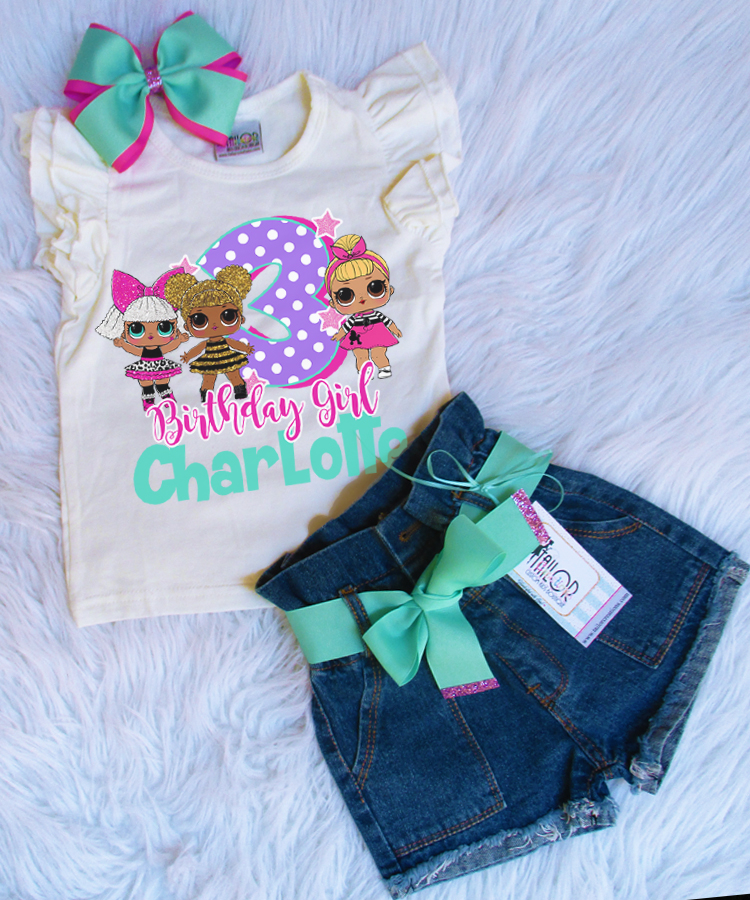 LOL Surprise Custom Denim Short Set Outfit