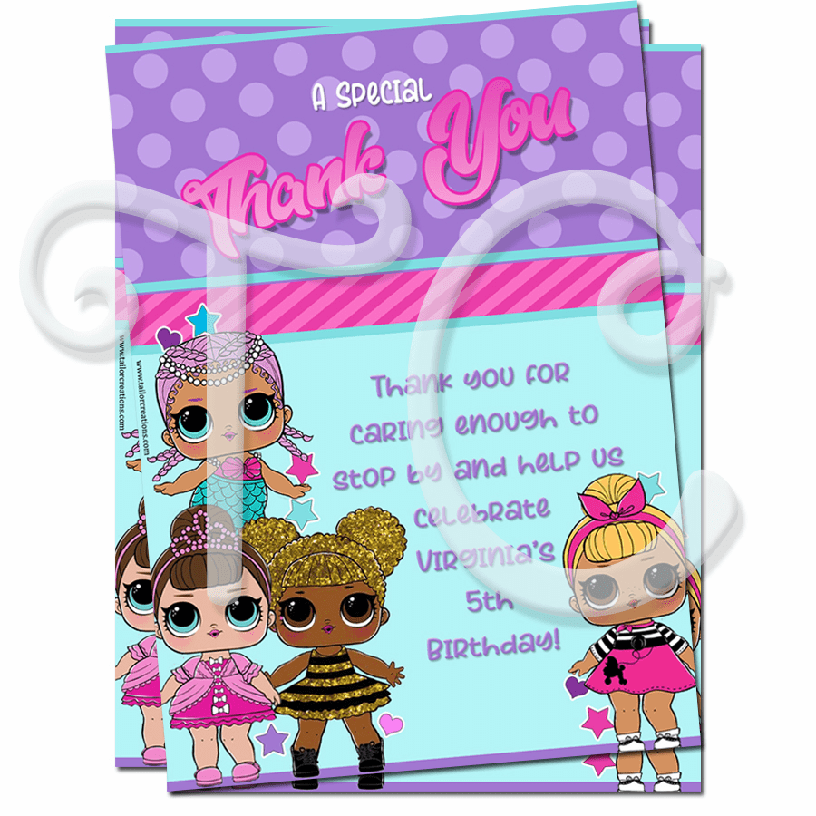 LOL Surprise Custom Thank You Cards