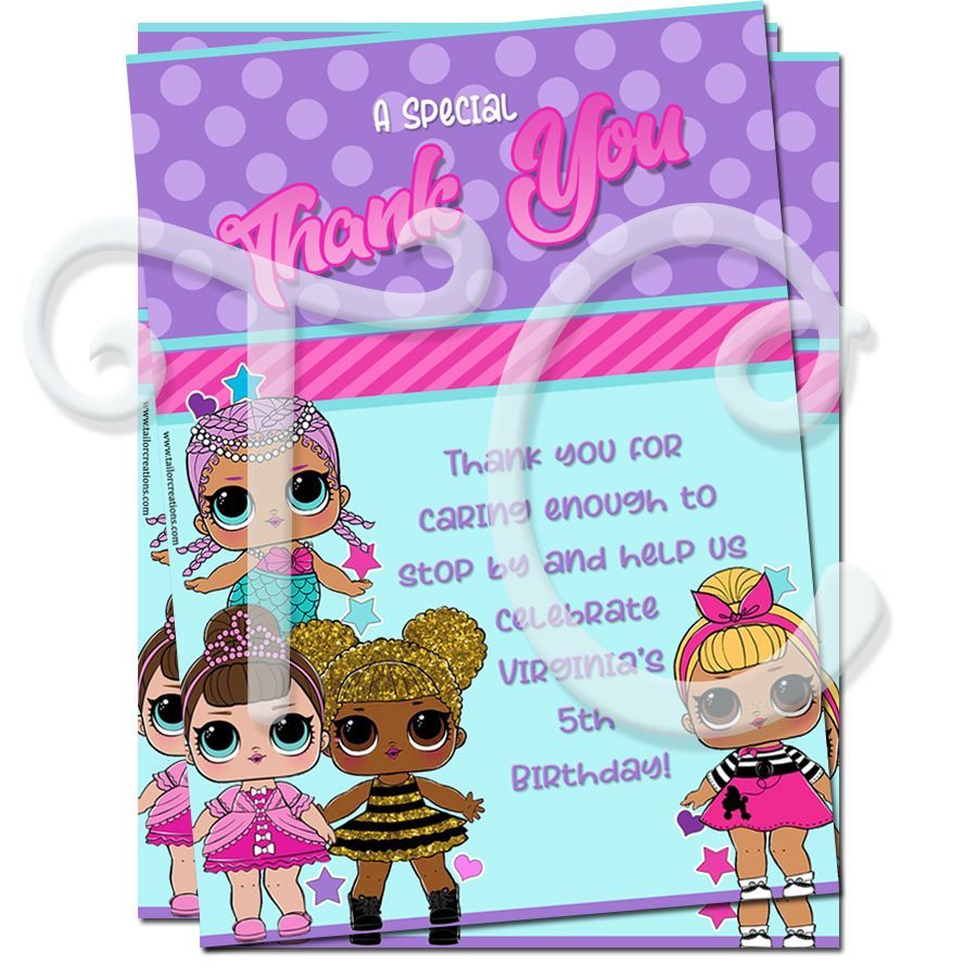 LOL Surprise Custom Thank You Cards
