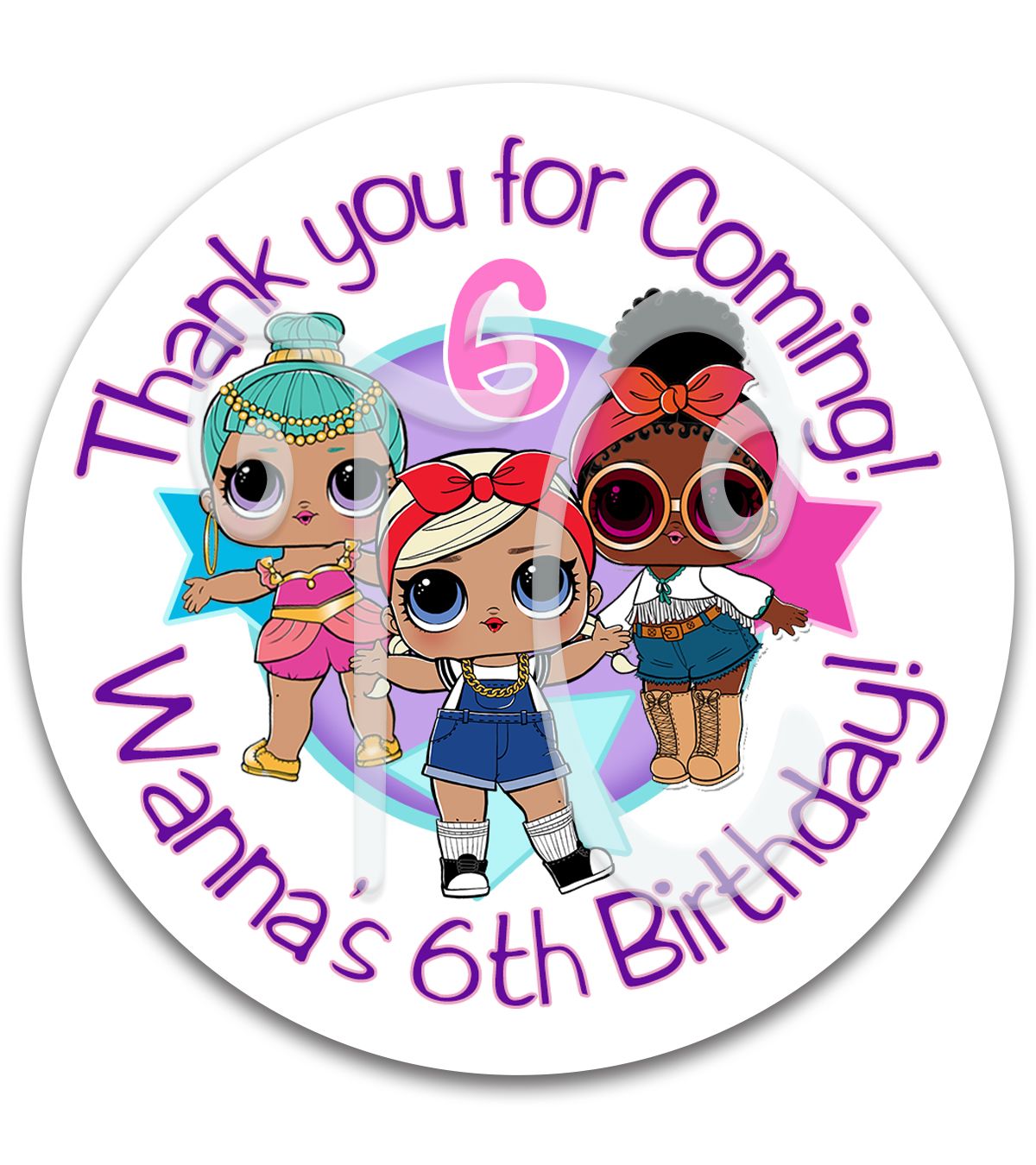 lol doll birthday party favor stickers - lol dolls birthday party favor ...