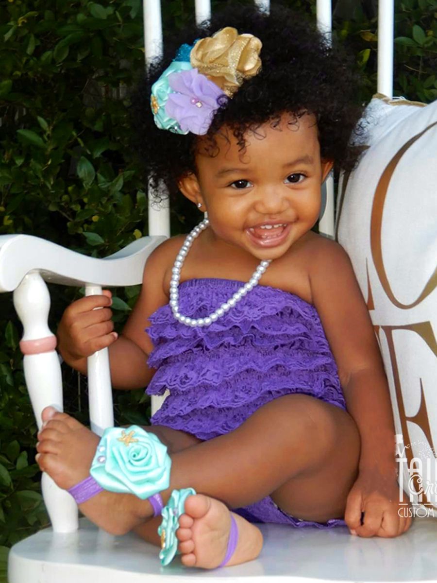 Aqua and Lavender Mermaid Barefoot Sandals Set