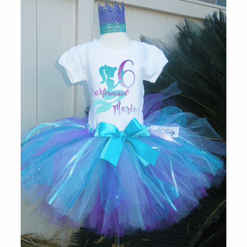 Mermaids Under the Sea Personalized glitter Birthday tutu set
