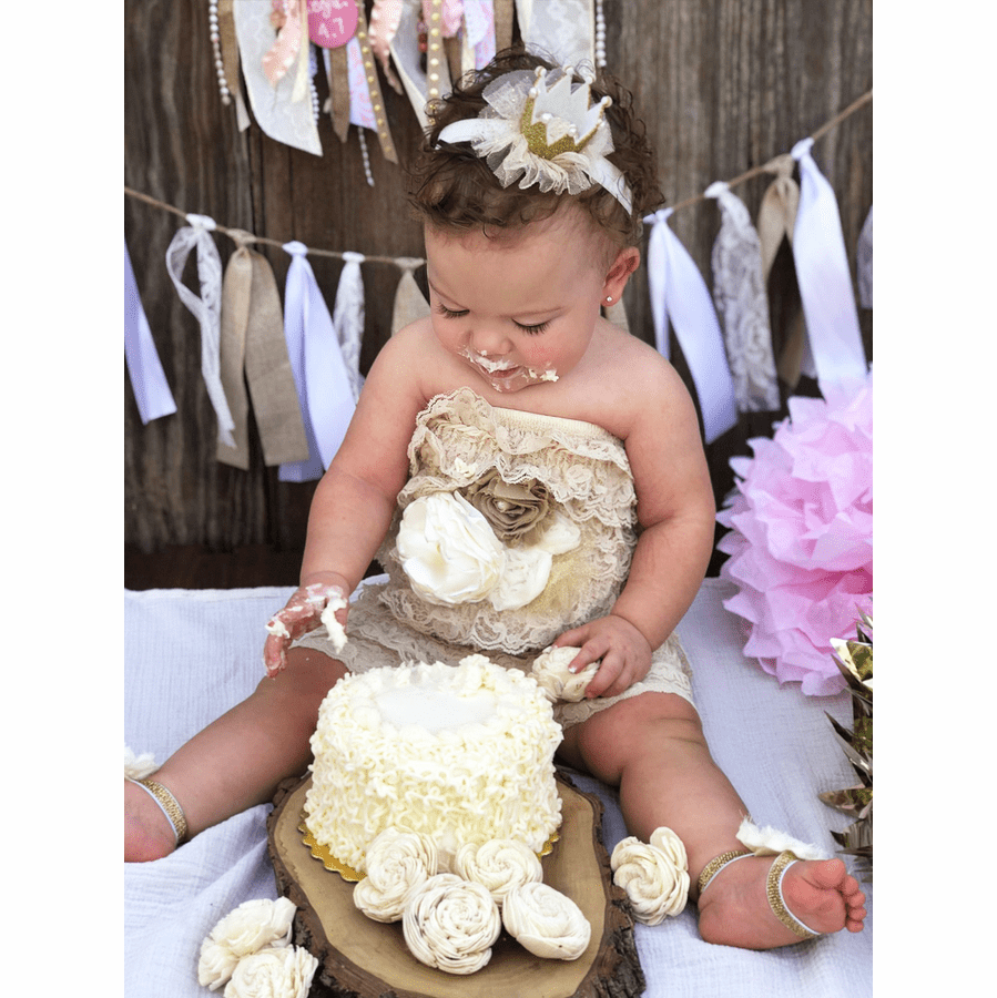 Mini Gold Glitter Crown Headband