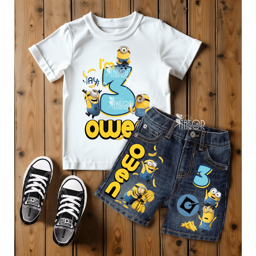 minions custom denim jeans pants - despicable me birthday outfit ...