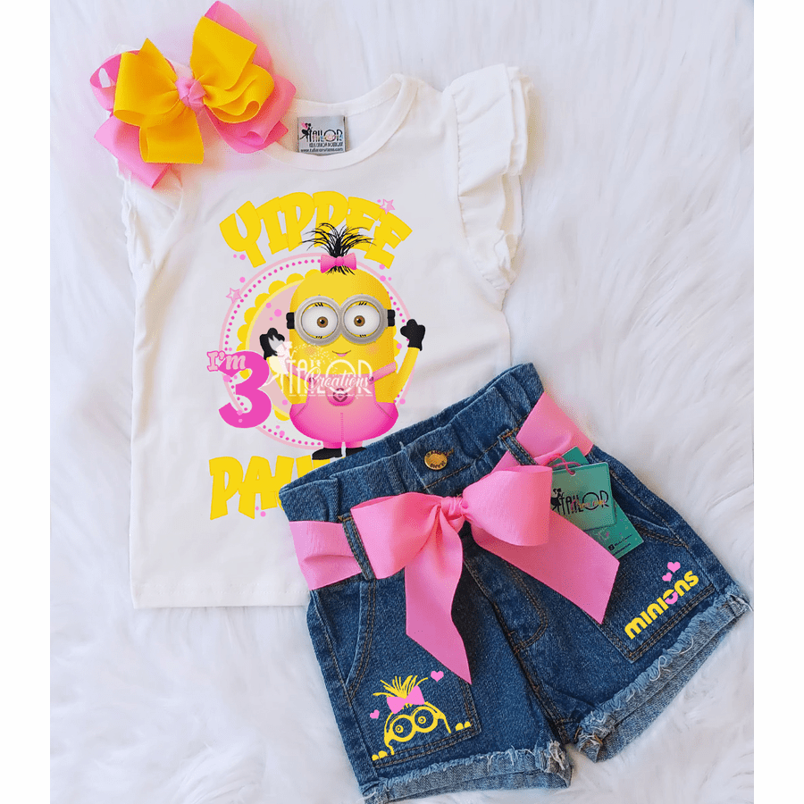 Minions Pink Girl Custom Birthday Outfit