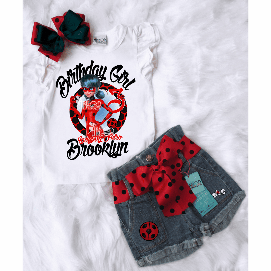 Miraculous Ladybug Custom Glitter Birthday Party Shirt, Miraculous ...