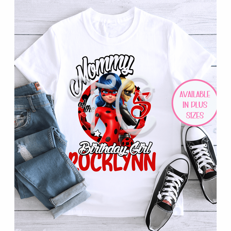 Miraculous Ladybug Custom Family Birthday Shirt