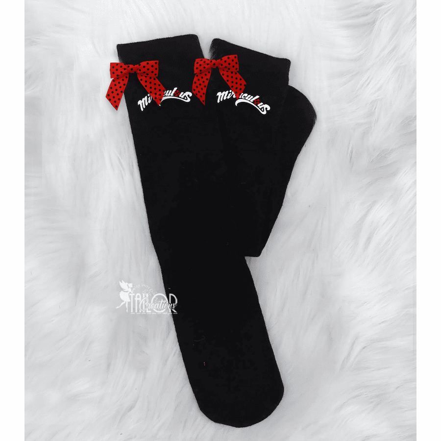 Miraculous Ladybug Toddler Bow Logo Socks, Miraculous Ladybug Tube ...