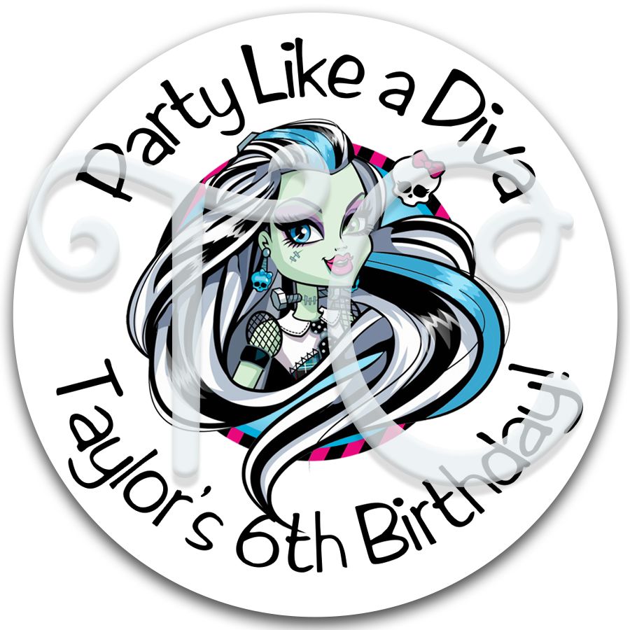 Monster High Frankie Stein Stickers, Monster High Birthday Stickers ...