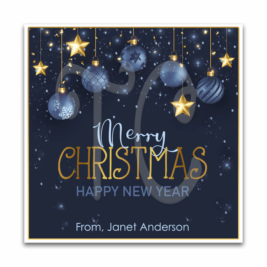 Navy and Gold Christmas Stickers