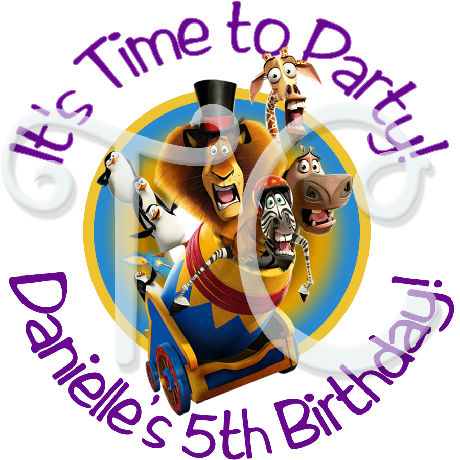 Madagascar Custom Birthday Stickers