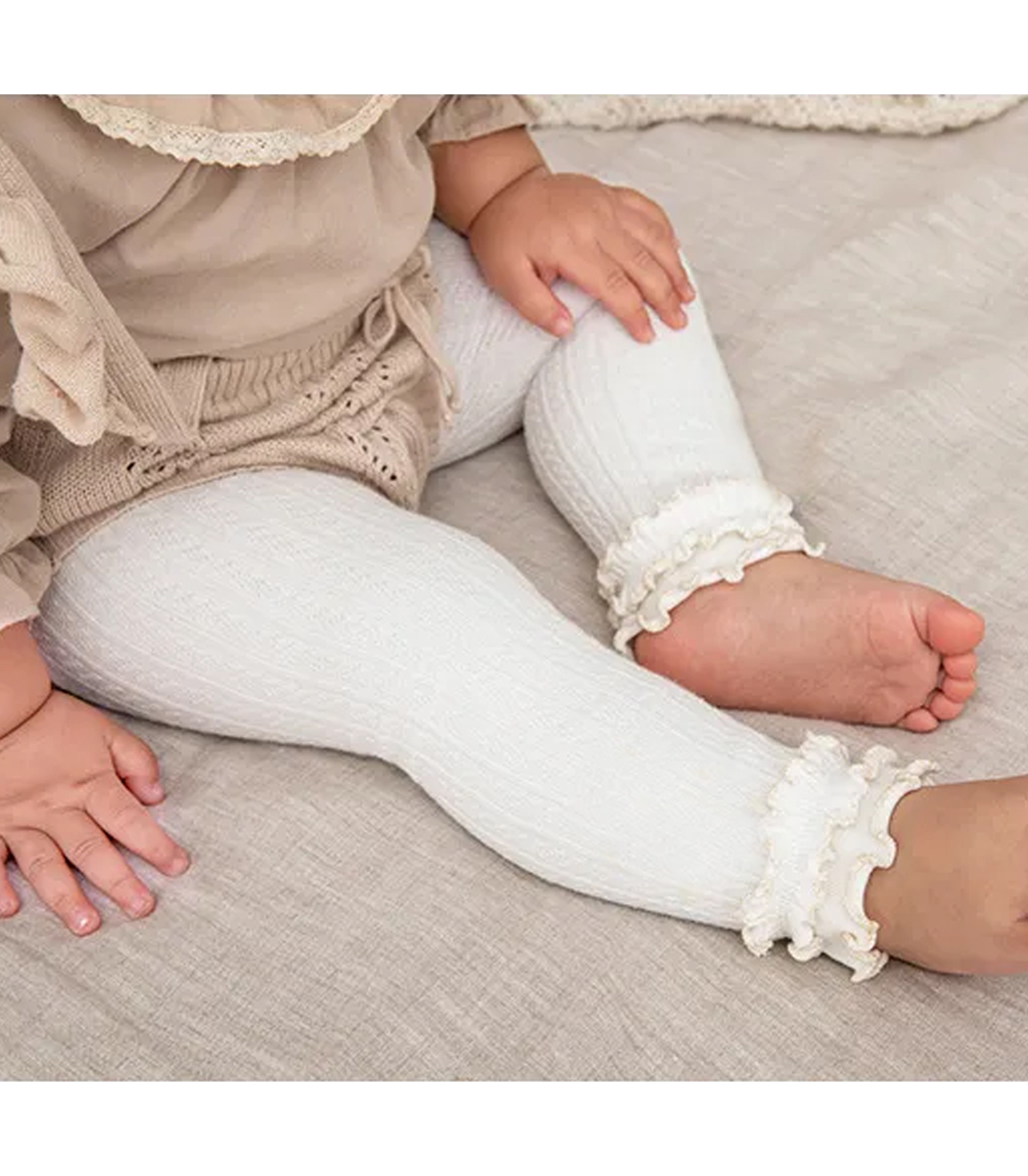 Mustard Bow Ruffle Leggings